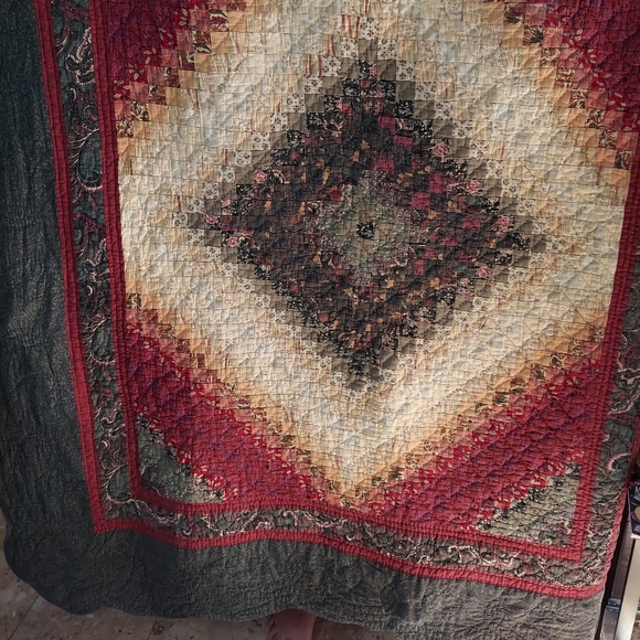 Bedding | Prairie Star Green Cranbery Star Quilt 5in X 60in | Poshmark